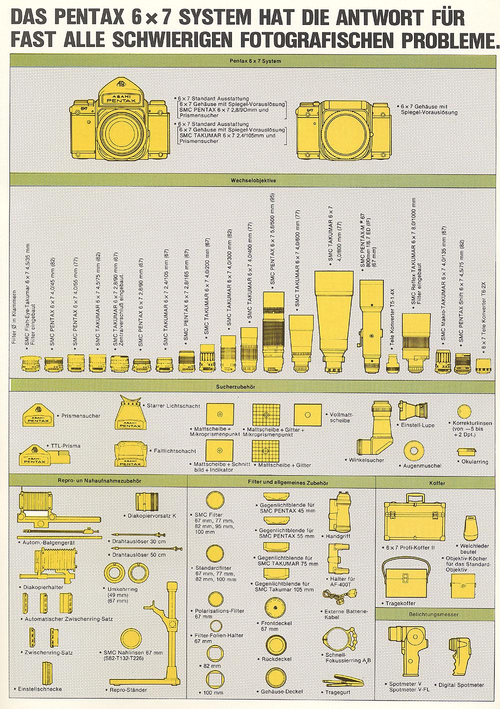 Pentax 6x7 / 67 Kamera Original-Prospekt.